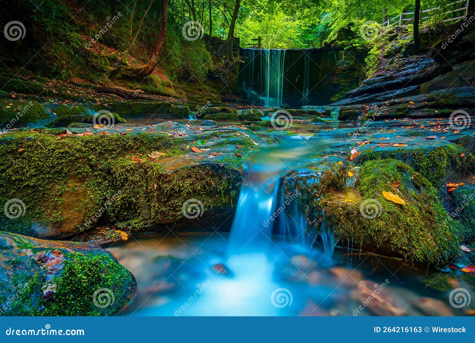 Long-exposure Shot of Waterfalls Flowing Down a Natural Cascade in the ...