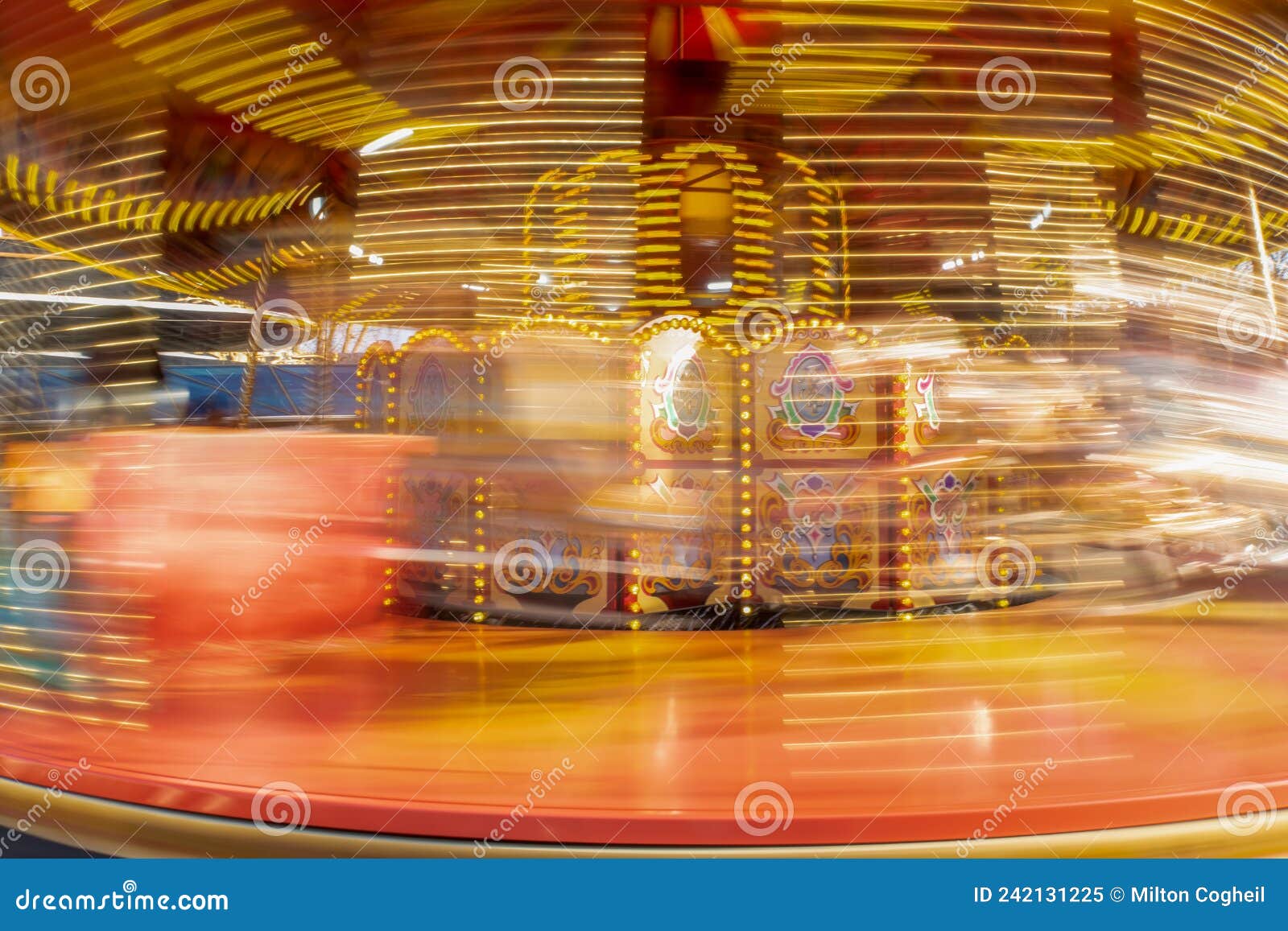 Long Exposure of a Spinning Carousel Ride Stock Image - Image of ...
