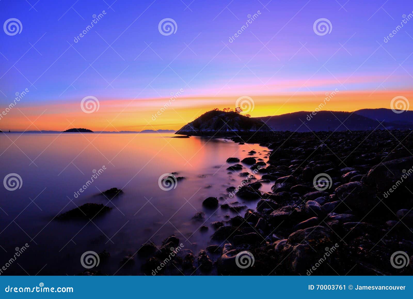 Long Exposure Sunset Glow Seascape Stock Image - Image of colors, dusk ...