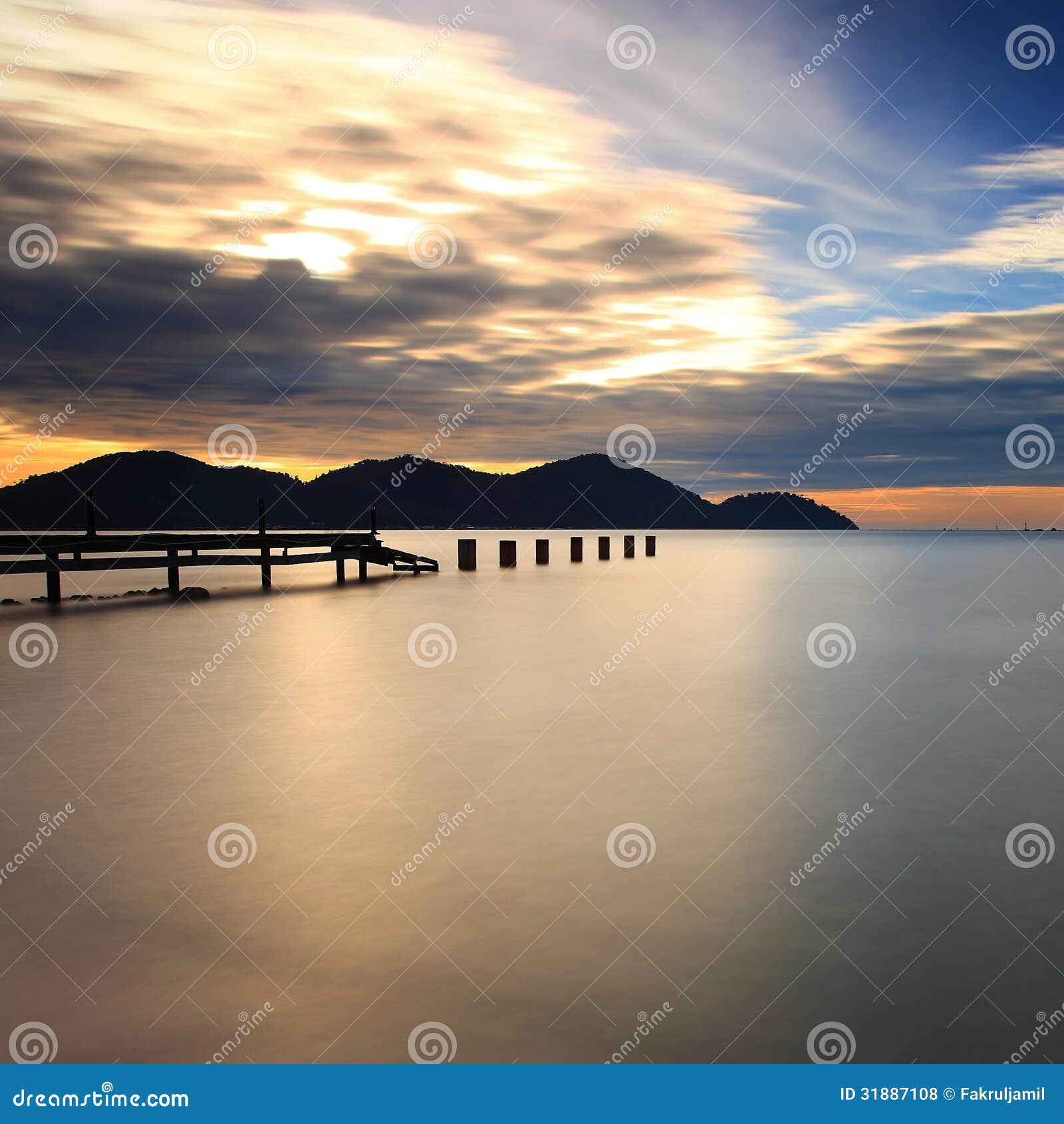 Long exposure sunset stock photo. Image of jetty, abstract - 31887108