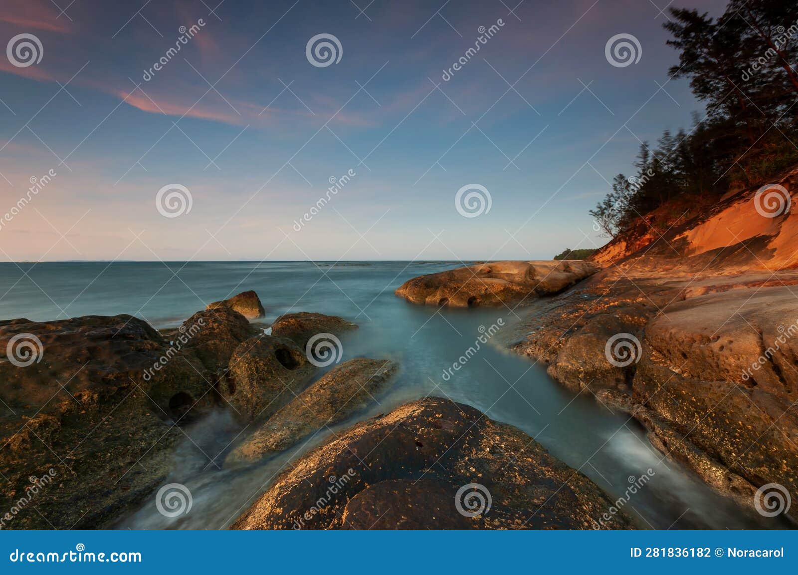 Long Exposure Sunset at Tip of Borneo, Kudat, Sabah Borneo Stock Photo ...