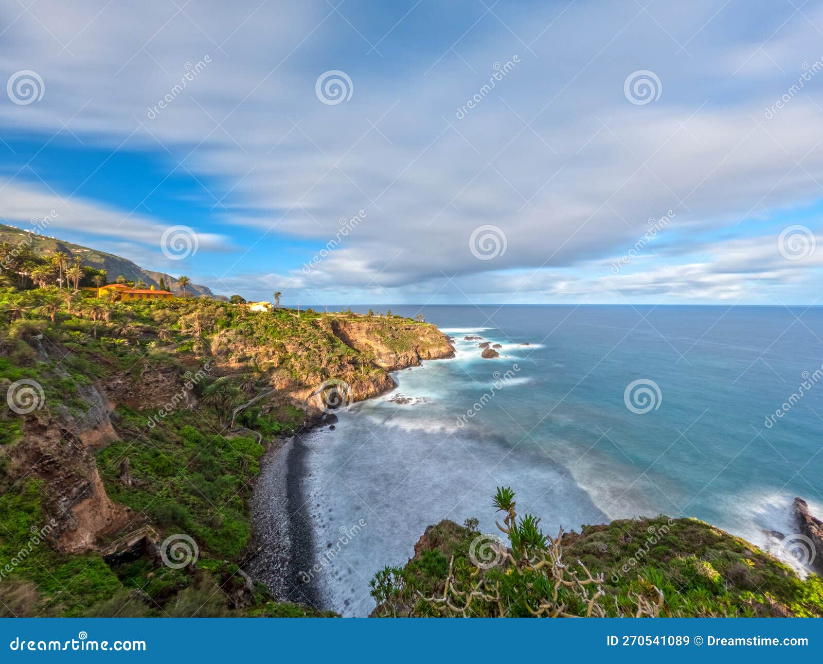 A Long Exposure of Tenerife S Rugged Cliffside Stock Image - Image of ...