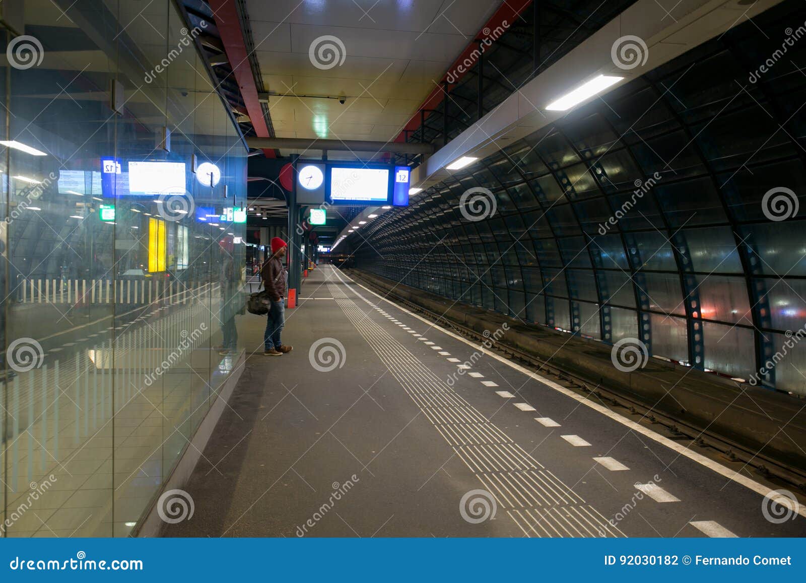 Long Exposure Train Station at Night Editorial Photography - Image of ...