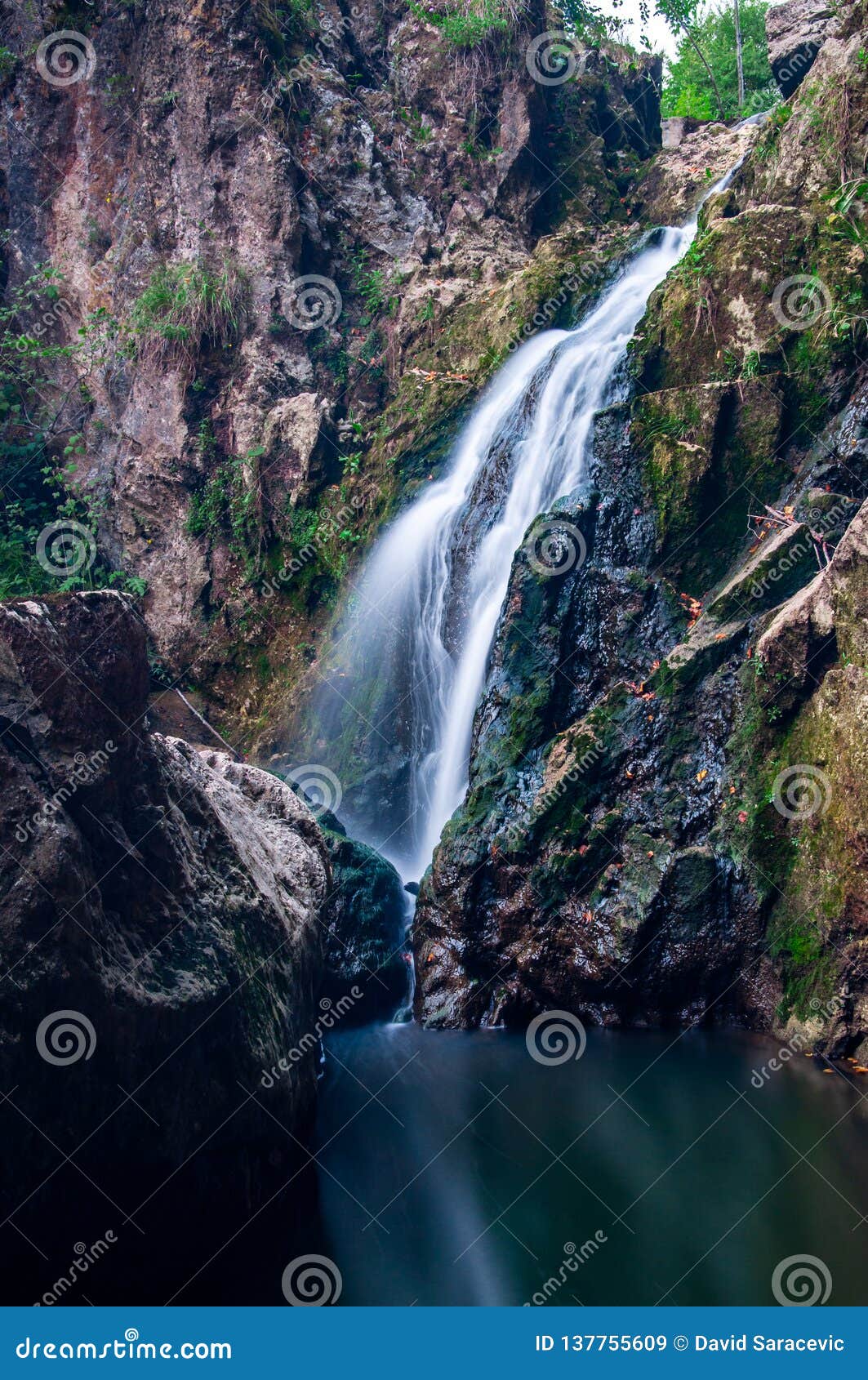 Long exposure of waterfall stock image. Image of green - 137755609