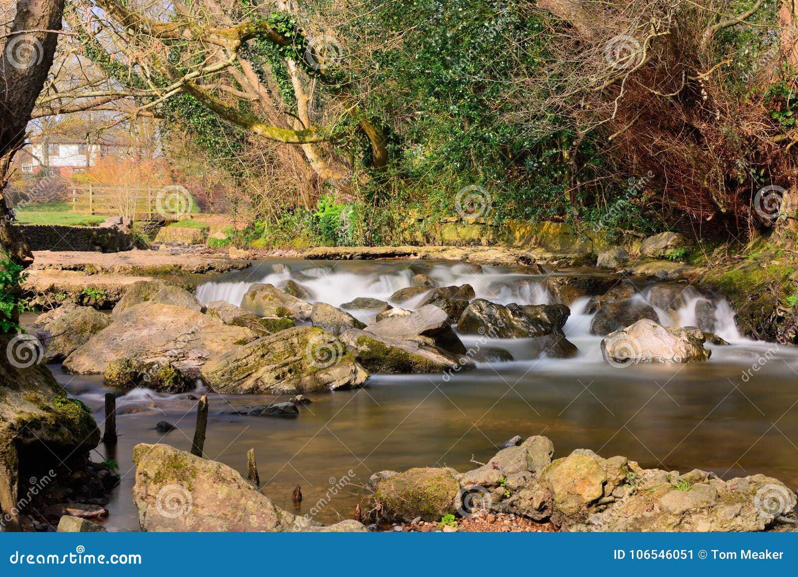 Waterfall on the River Sid in Sidmouth Stock Image - Image of exposure ...