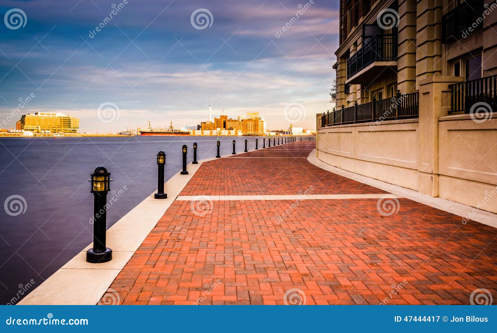 Long Exposure of the Waterfront Promenade in the Inner Harbor, B Stock ...