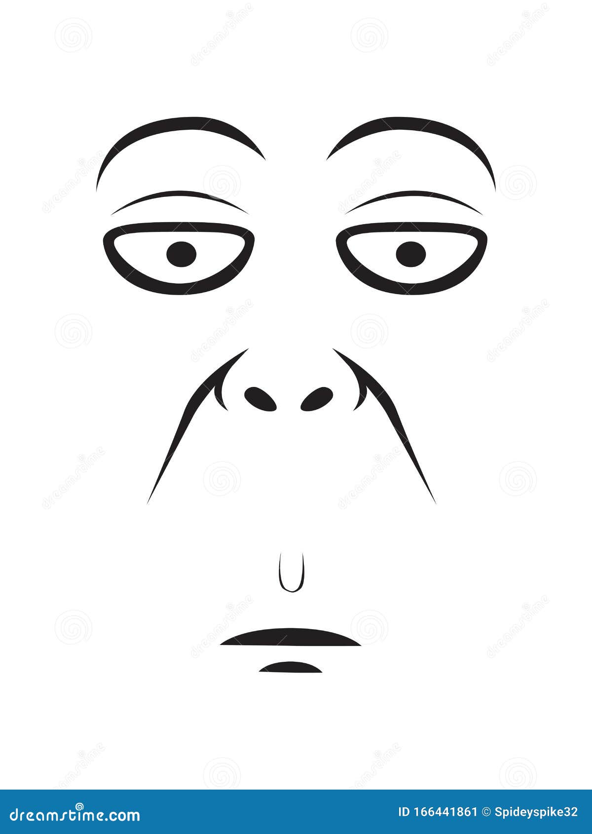 Long Face Expression - Lazy. Isolated Vector Illustration Stock ...