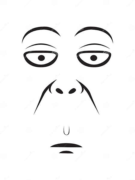 Long Face Expression - Lazy. Isolated Vector Illustration Stock ...