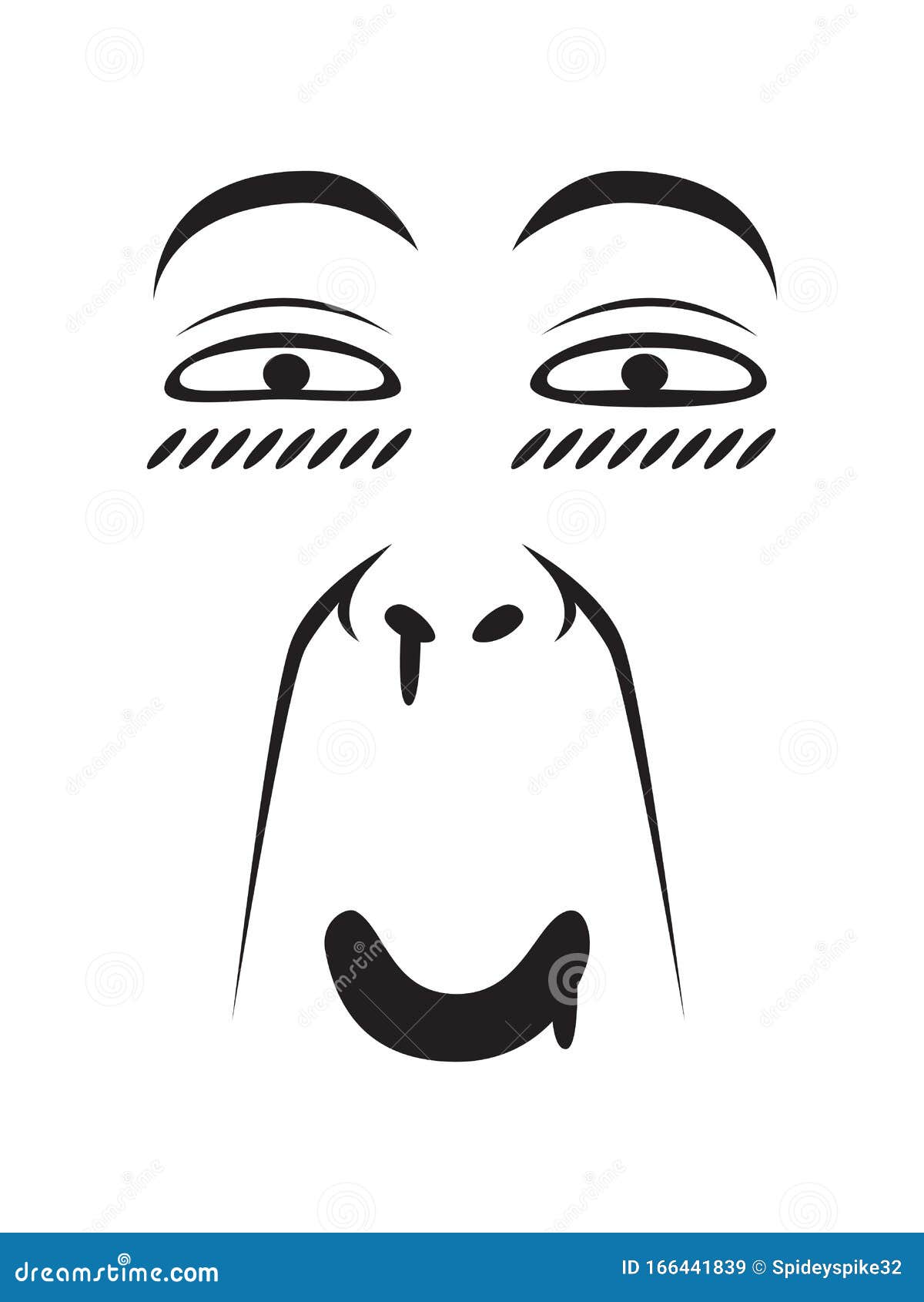 Long Face Expression - Holding The Anger. Isolated Vector Illustration ...