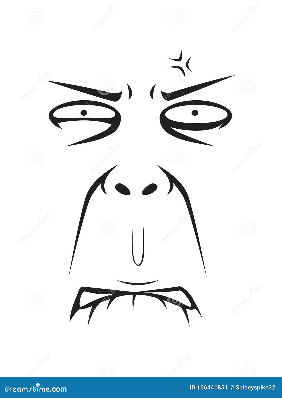 Long Face Expression - Upset. Isolated Vector Illustration Stock ...