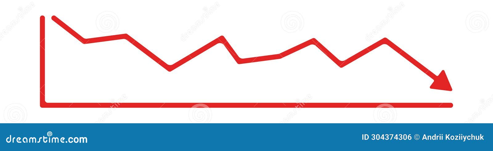 Long Falling Arrow Vector. Stock Market Drop Graph Vector. Arrow Down ...