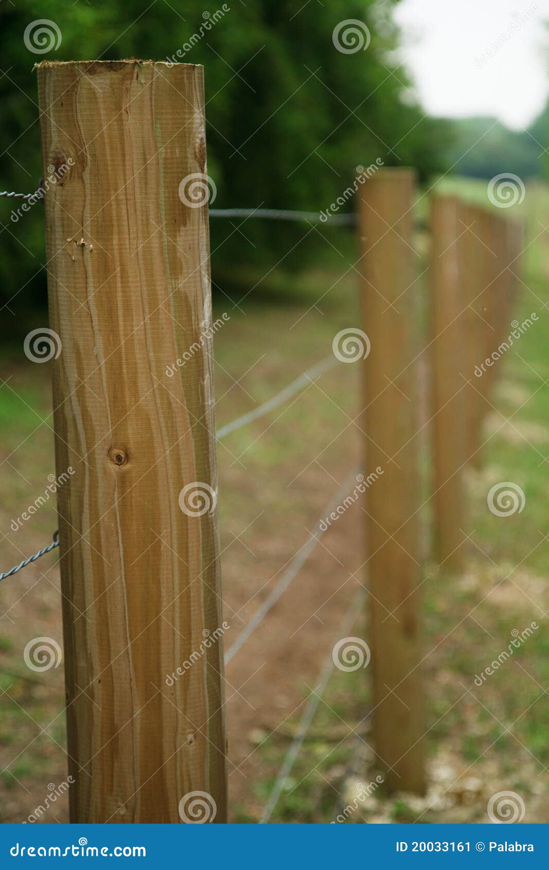 Long Fence of Wooden Posts 2 Stock Image - Image of wooden, fence: 20033161