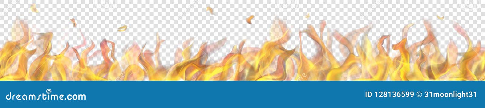 Long Fire Flame with Horizontal Repeat Stock Vector - Illustration of ...