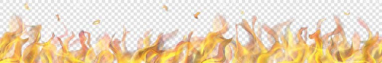 Long Fire Flame with Horizontal Repeat Stock Vector - Illustration of ...