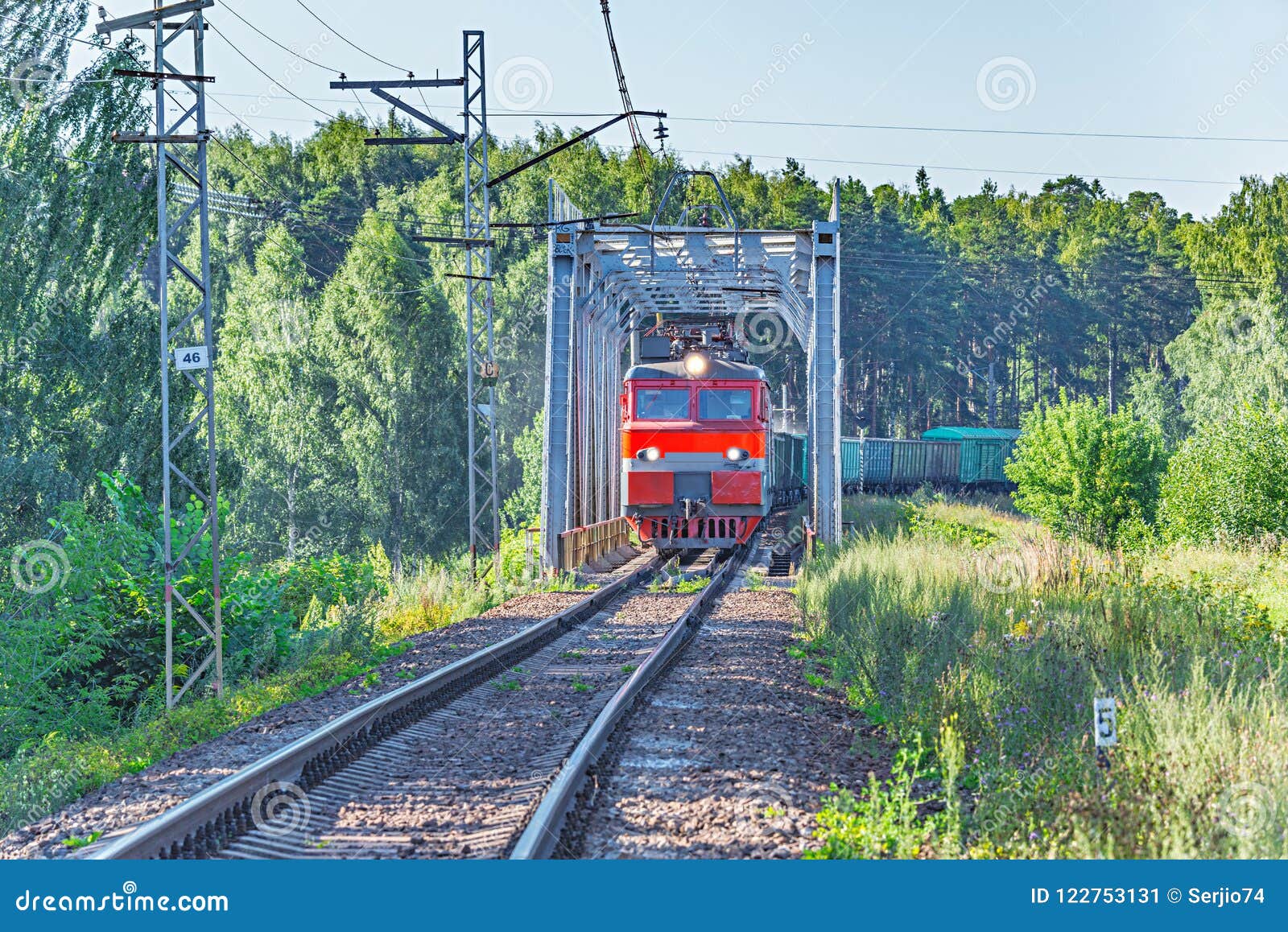 Long freight train. stock image. Image of wood, bulk - 122753131