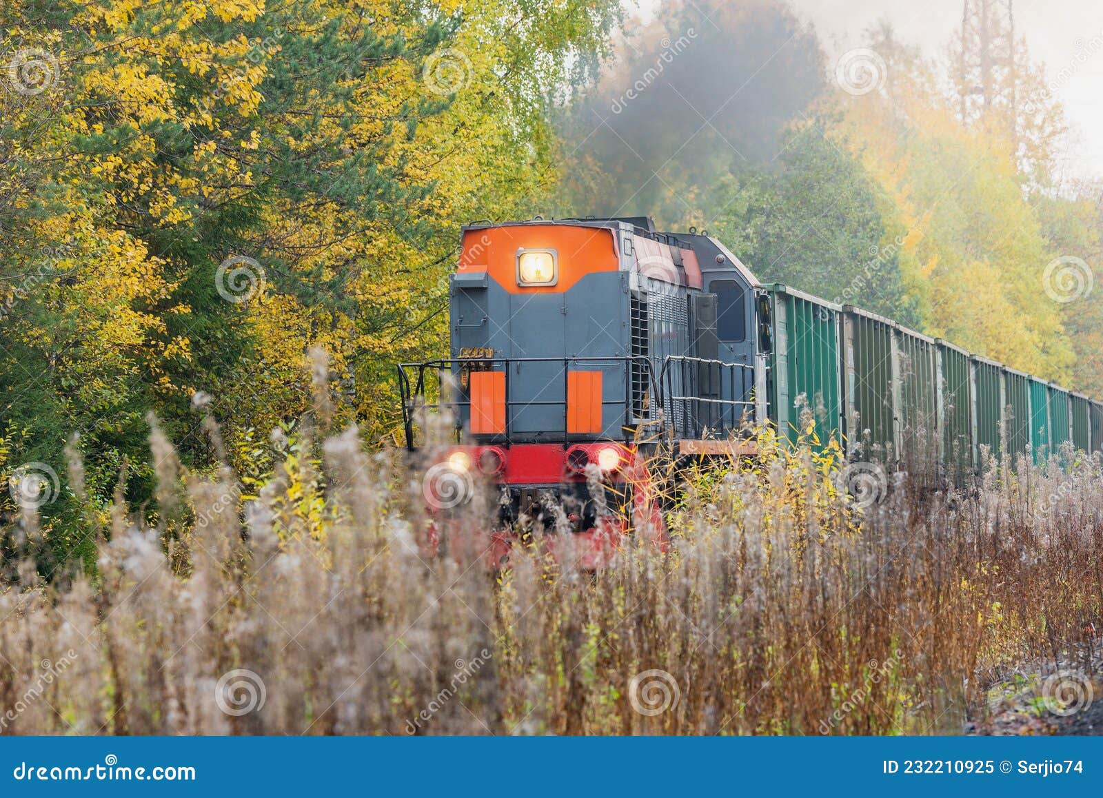 Long Freight Train Moves at Sunset Stock Image - Image of transport ...