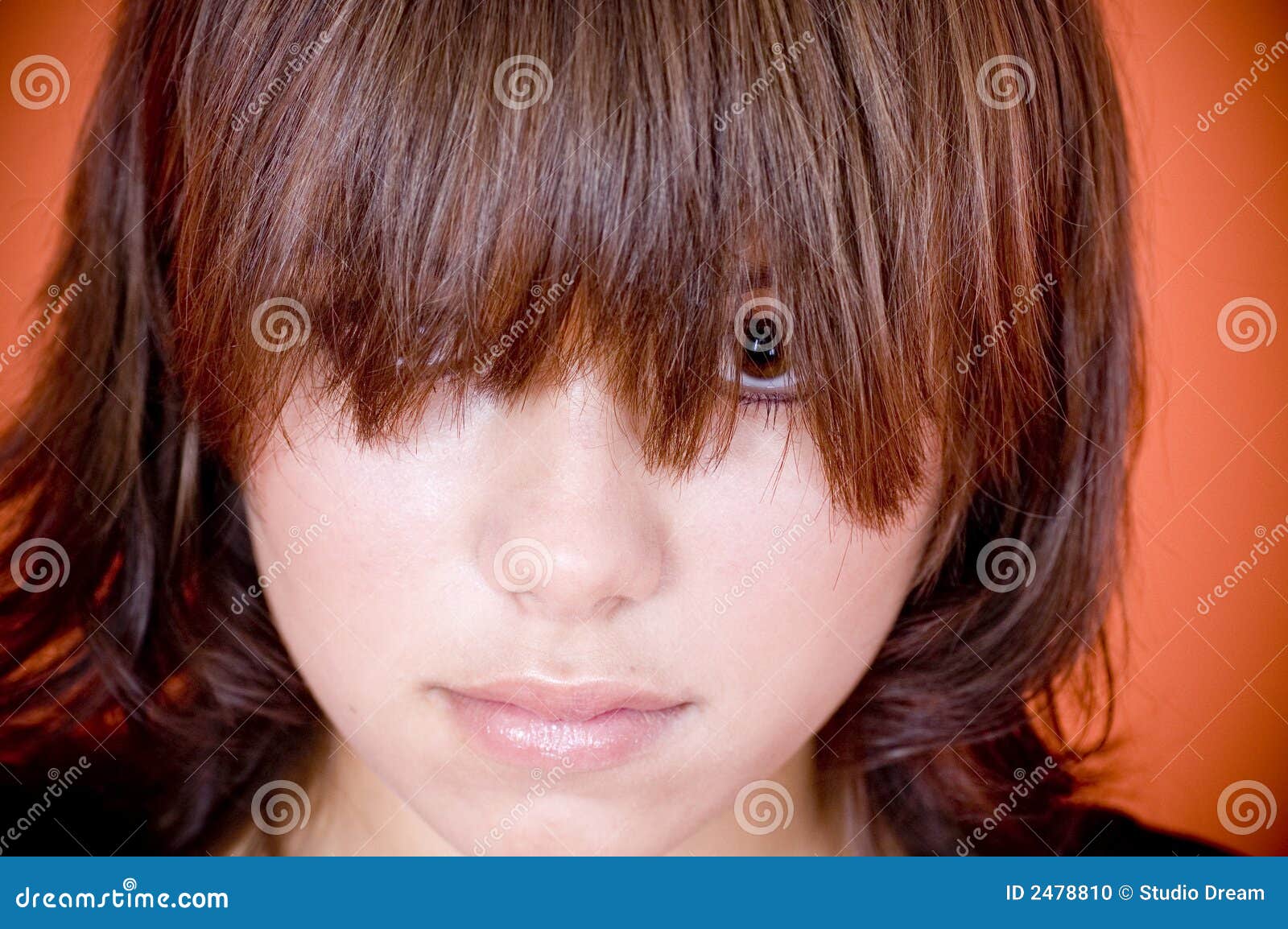 Long fringe stock photo. Image of caucasian, hair, hiding - 2478810