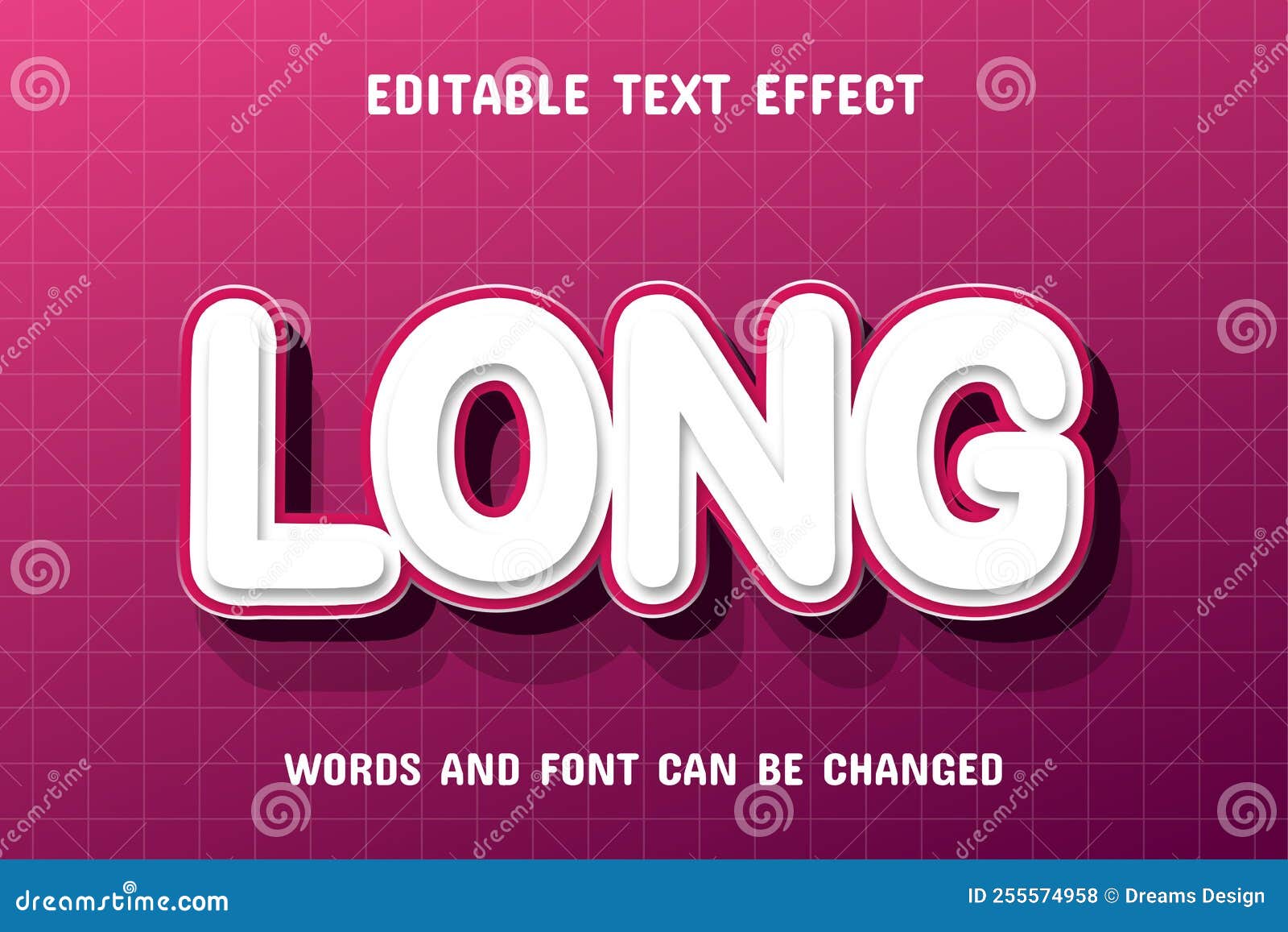 Long Gradient Text Effect Stock Vector Illustration Of Banner 255574958