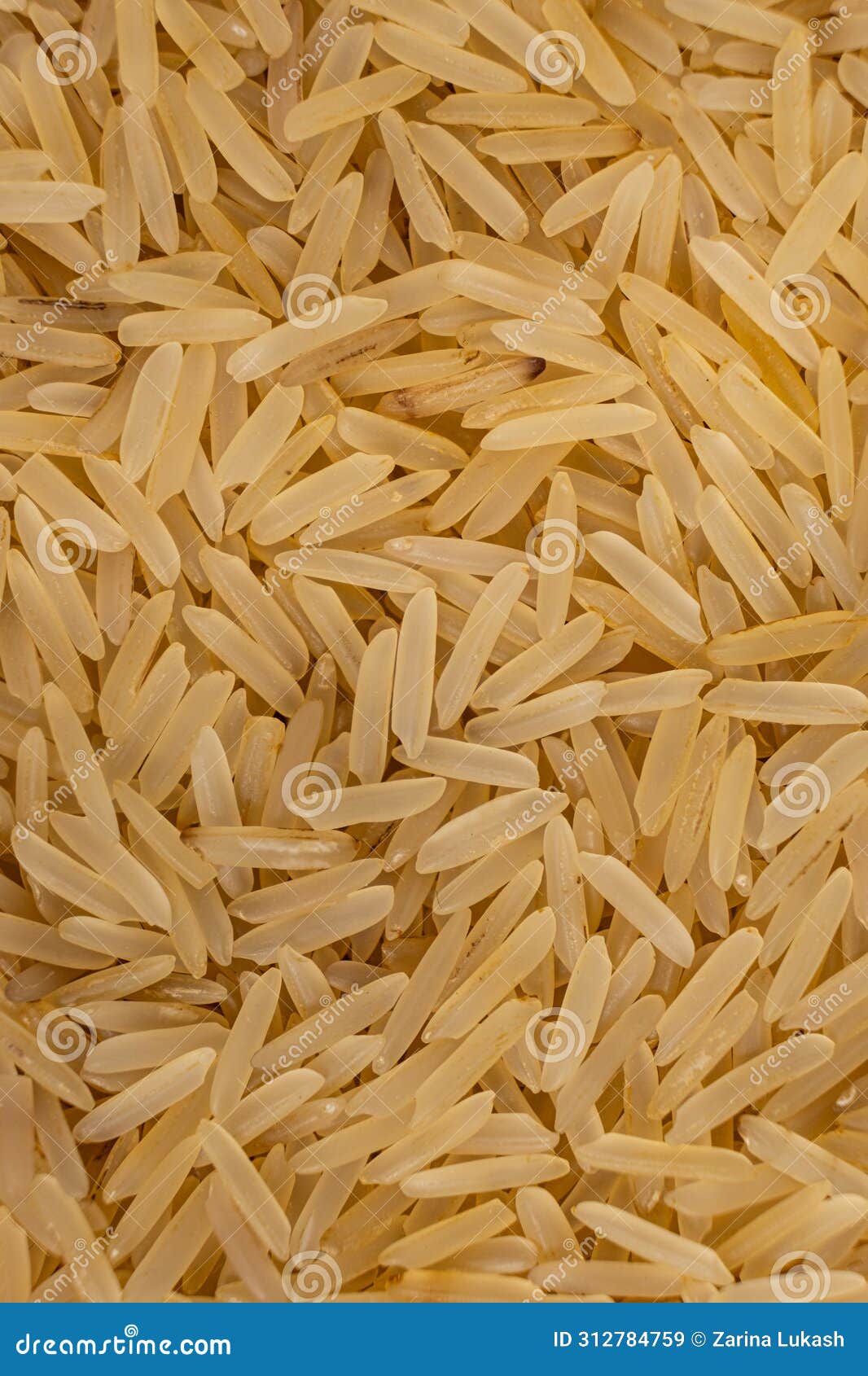 Long Grain Parboiled Basmati Rice, Macro Top View Stock Image - Image ...
