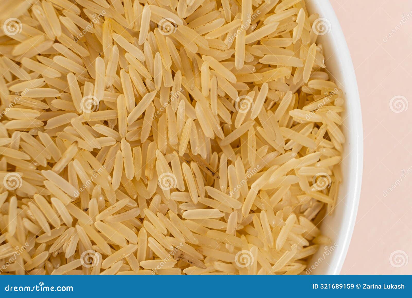 Long Grain Parboiled Basmati Rice, Macro Top View Stock Image - Image ...
