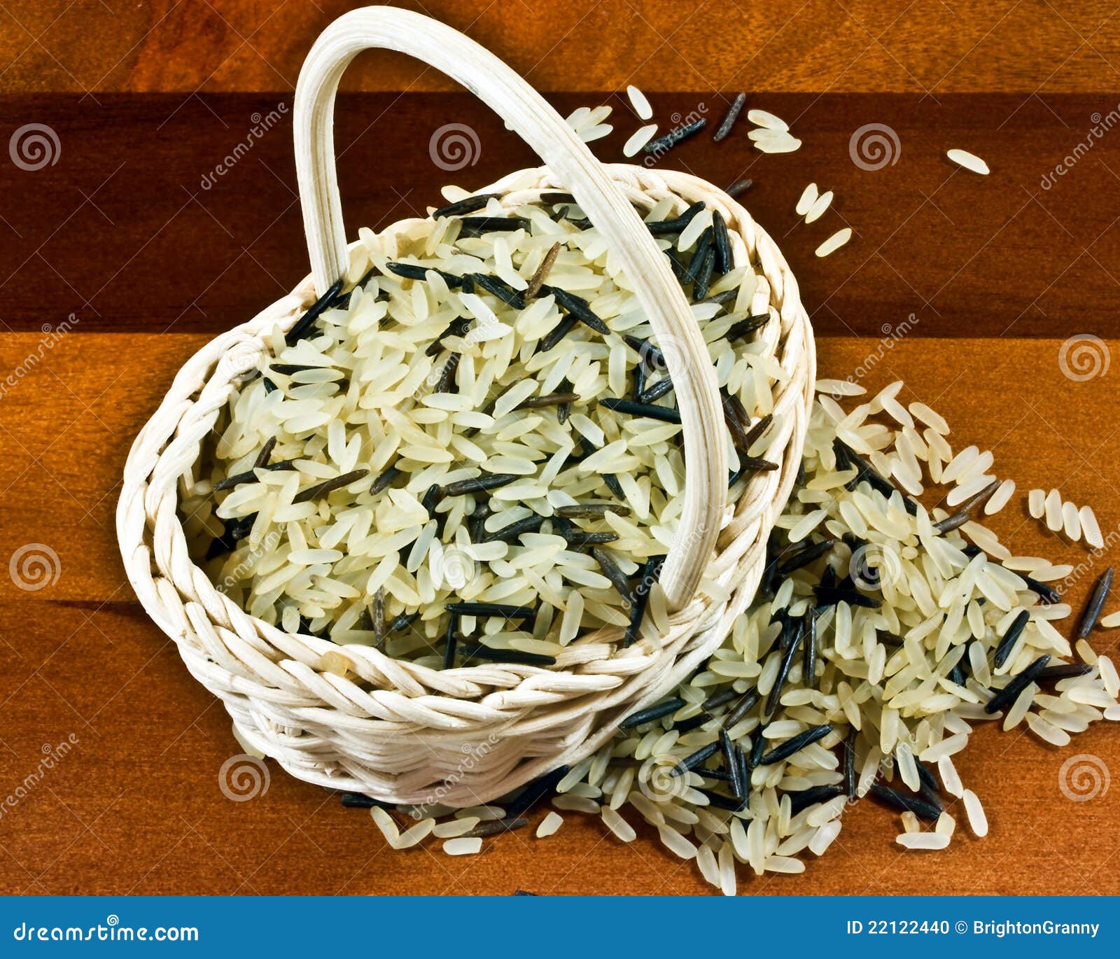 Rice in basket stock photo. Image of closeup, basket - 22122440