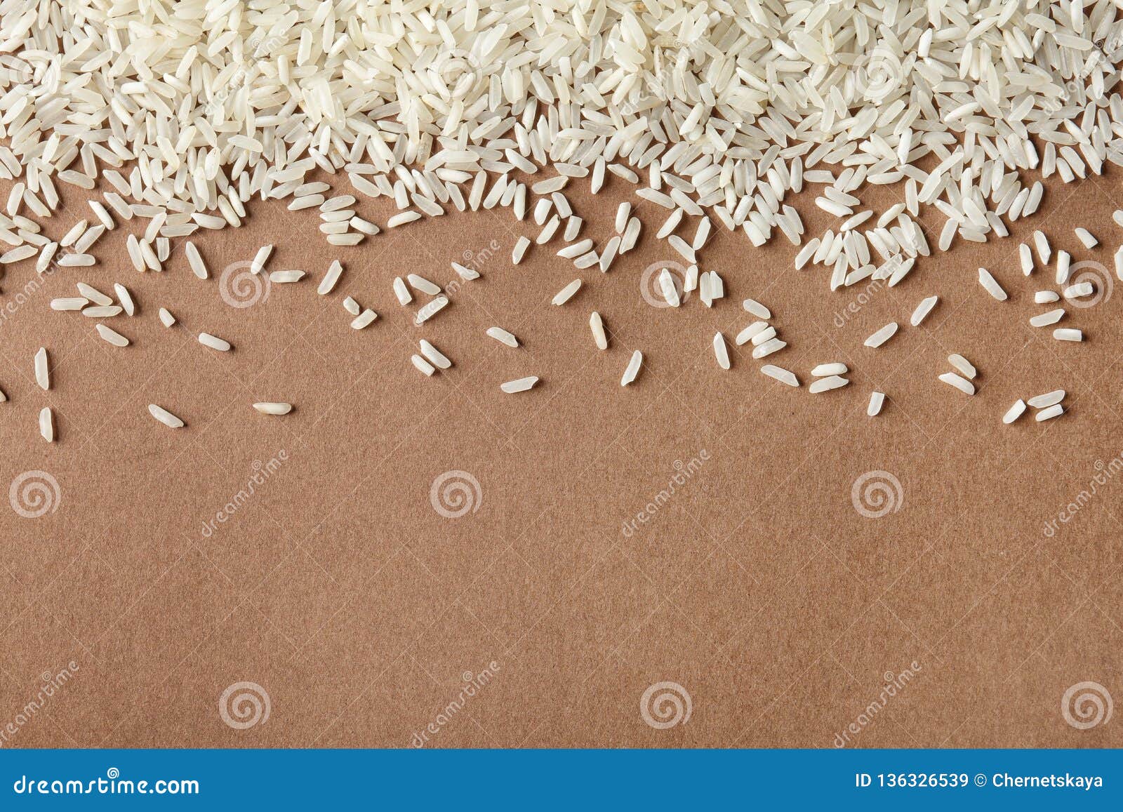 Long Grain Rice on Color Background, Top View Stock Image - Image of ...