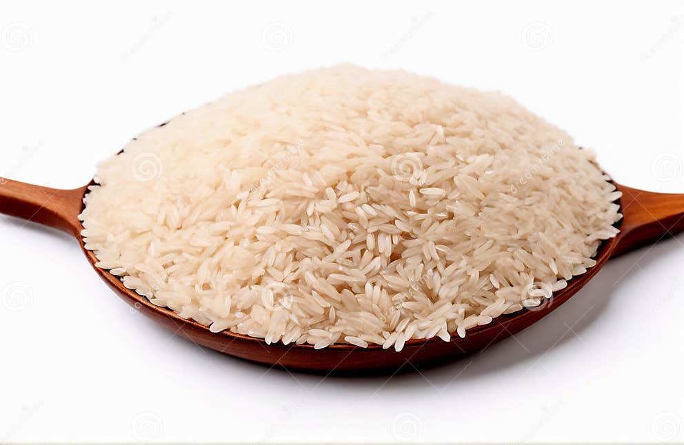 Long Grain Rice, Cut Out on White Background Stock Illustration ...