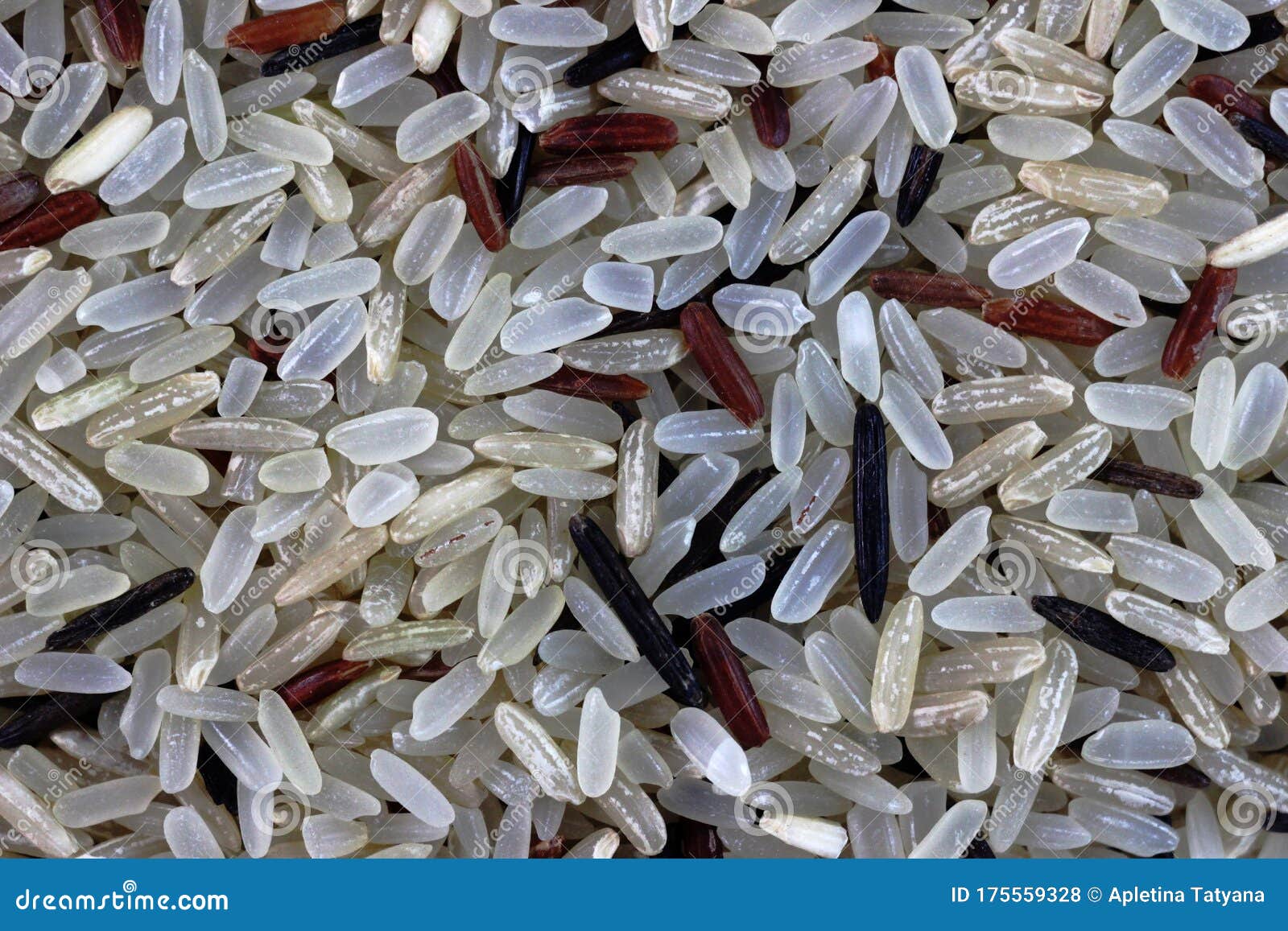Long Grain Rice Scattered on the Table Stock Photo - Image of sunflower ...