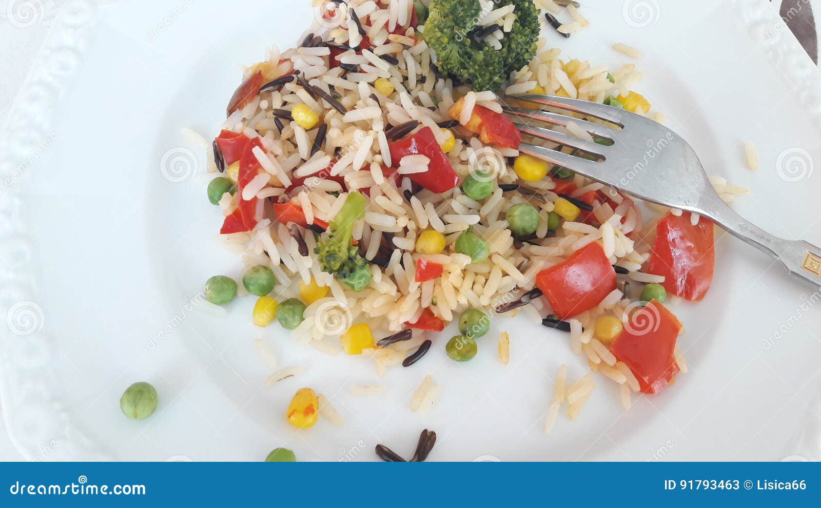 Long Grain Rice with Vegetables Stock Image - Image of peas, food: 91793463