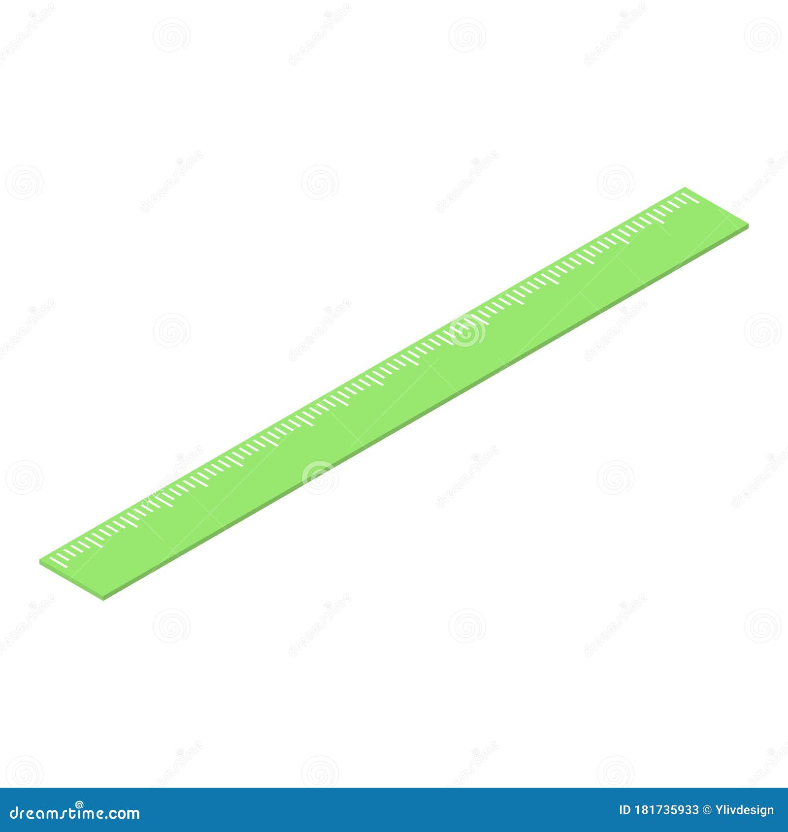 Long Green Ruler Icon, Isometric Style Stock Vector - Illustration of ...