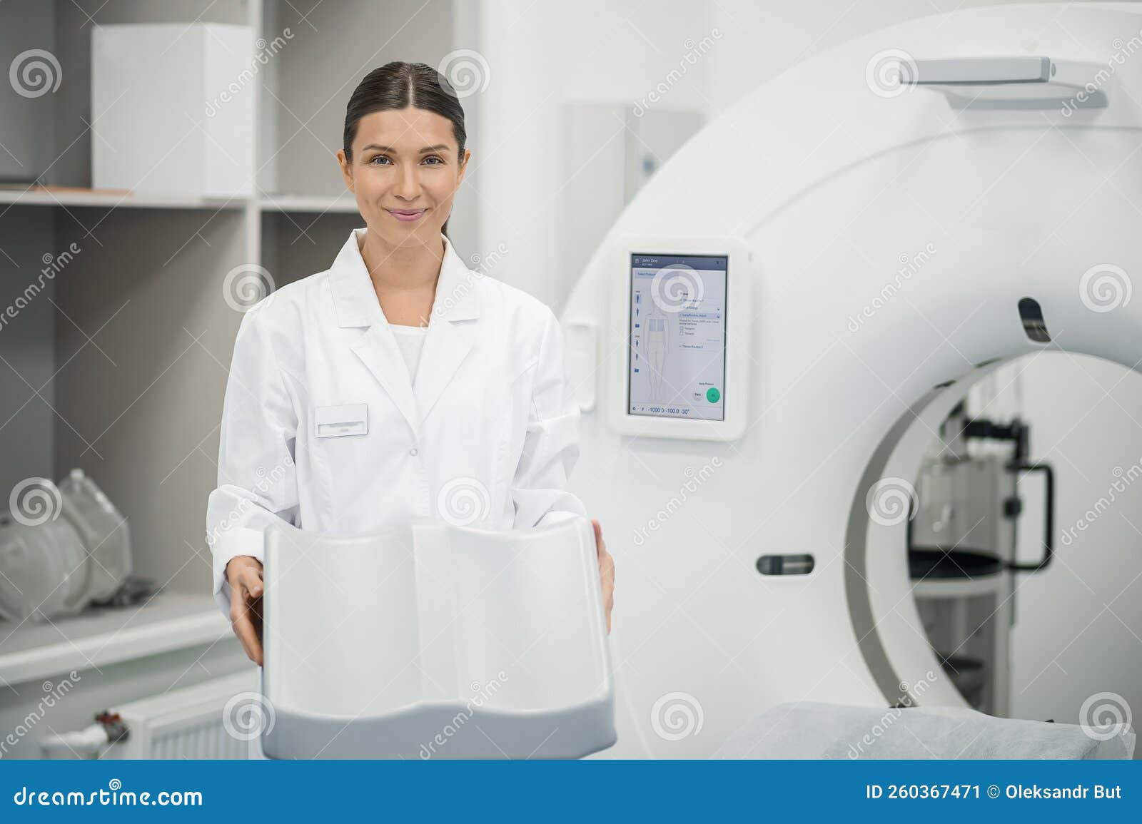 Long-haired Doctor Preparing MRI Scanner for Work Stock Image - Image ...