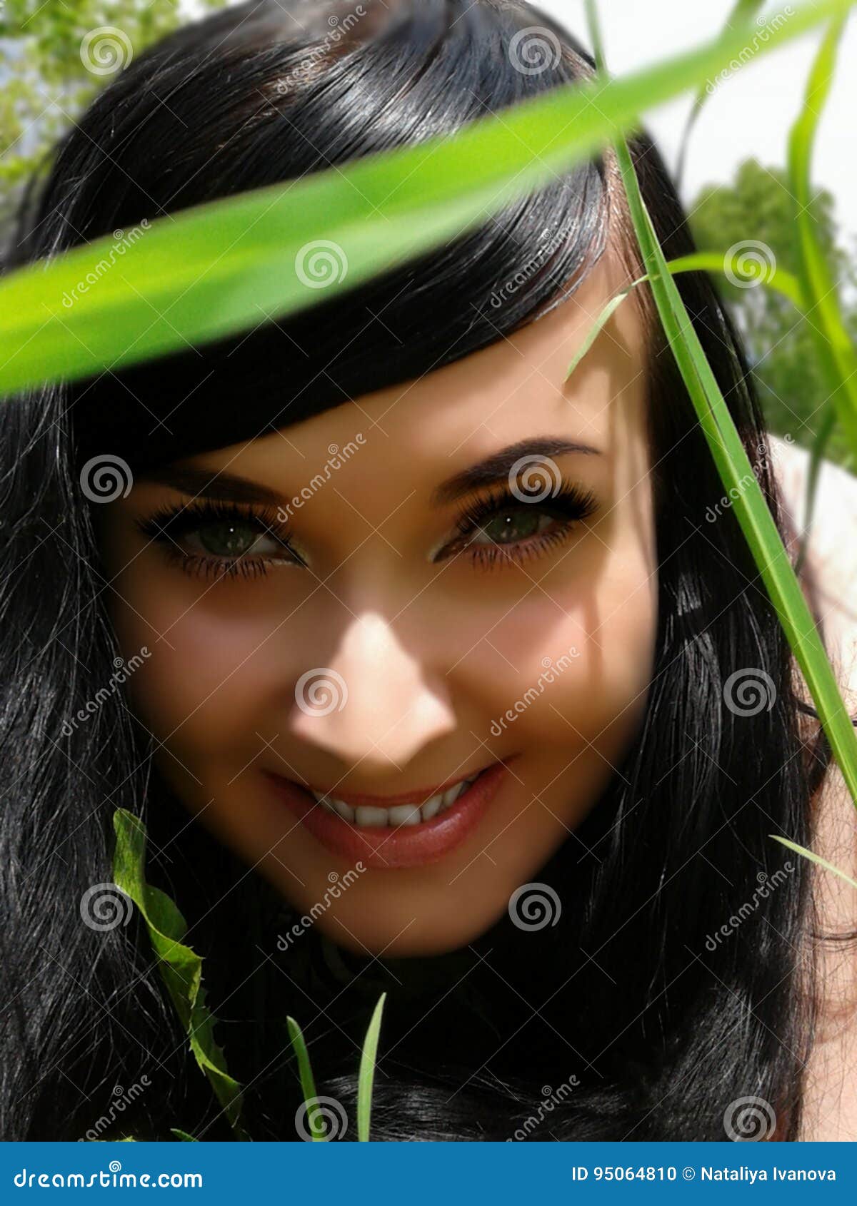 Long-haired Girl in the Trees Stock Photo - Image of hair, beautiful ...