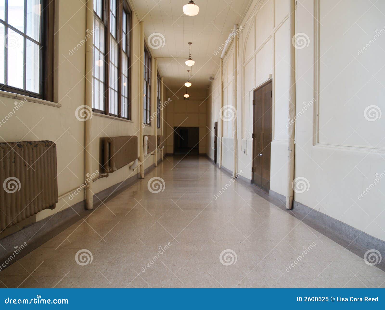 Long hall stock image. Image of lonely, education, corridor - 2600625