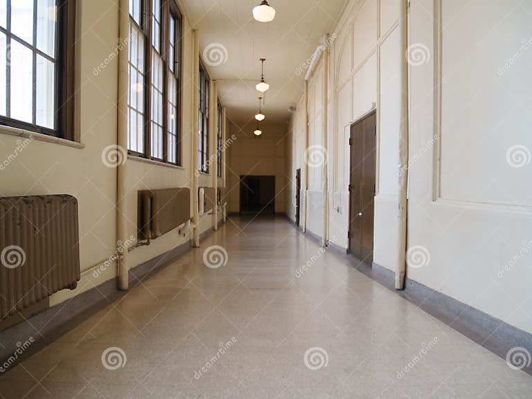 Long hall stock image. Image of lonely, education, corridor - 2600625