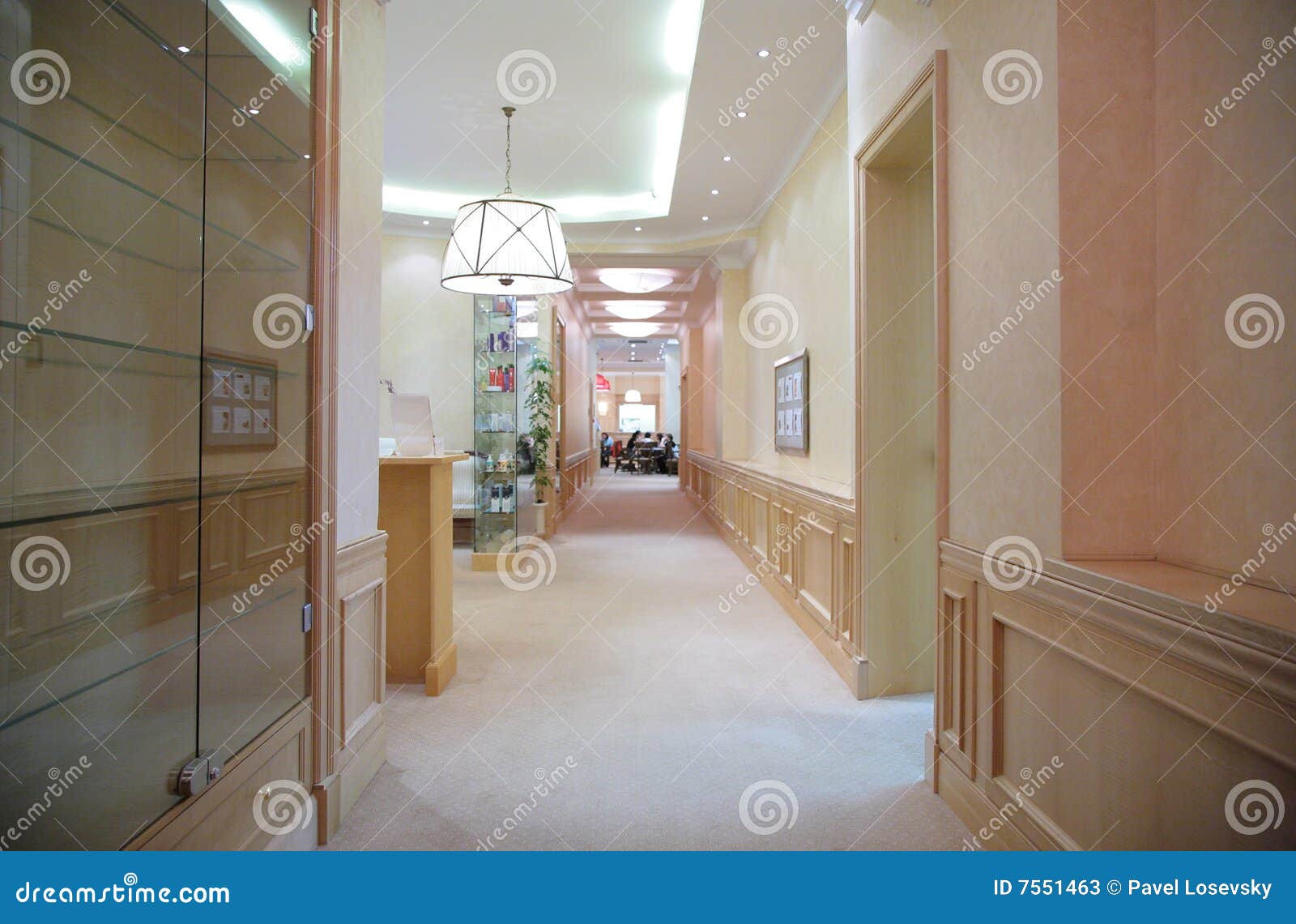 Long hall in the house stock image. Image of reception - 7551463