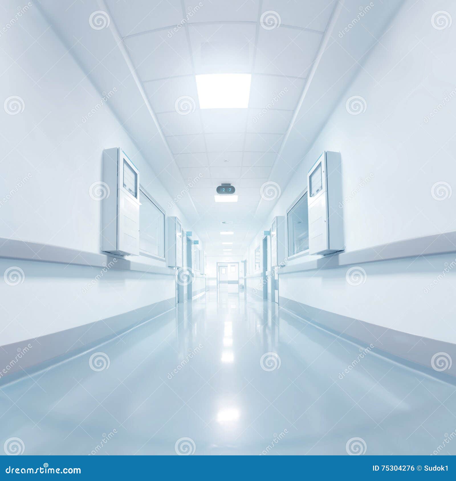 Long Hall of Medical Building in Perspective Stock Photo - Image of ...