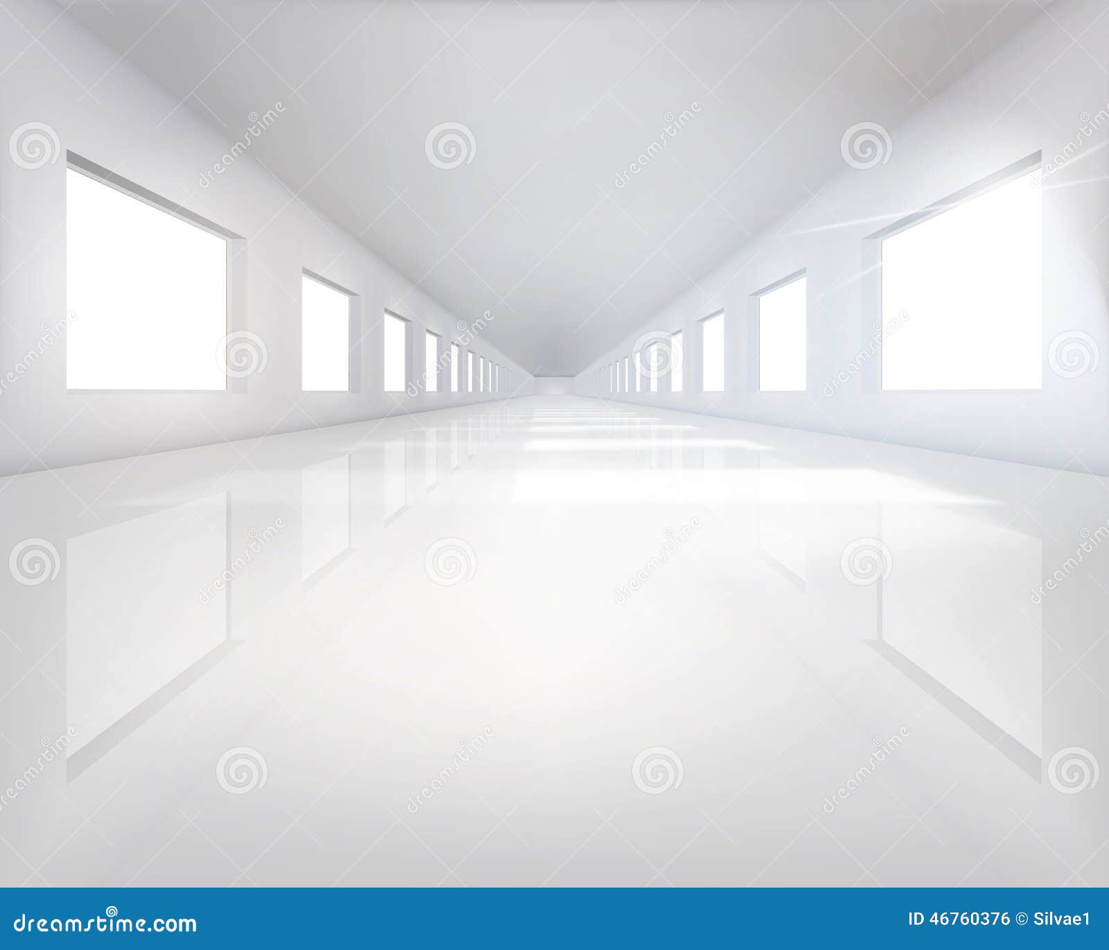 Long Hall. Vector Illustration. Stock Vector - Illustration of glass ...