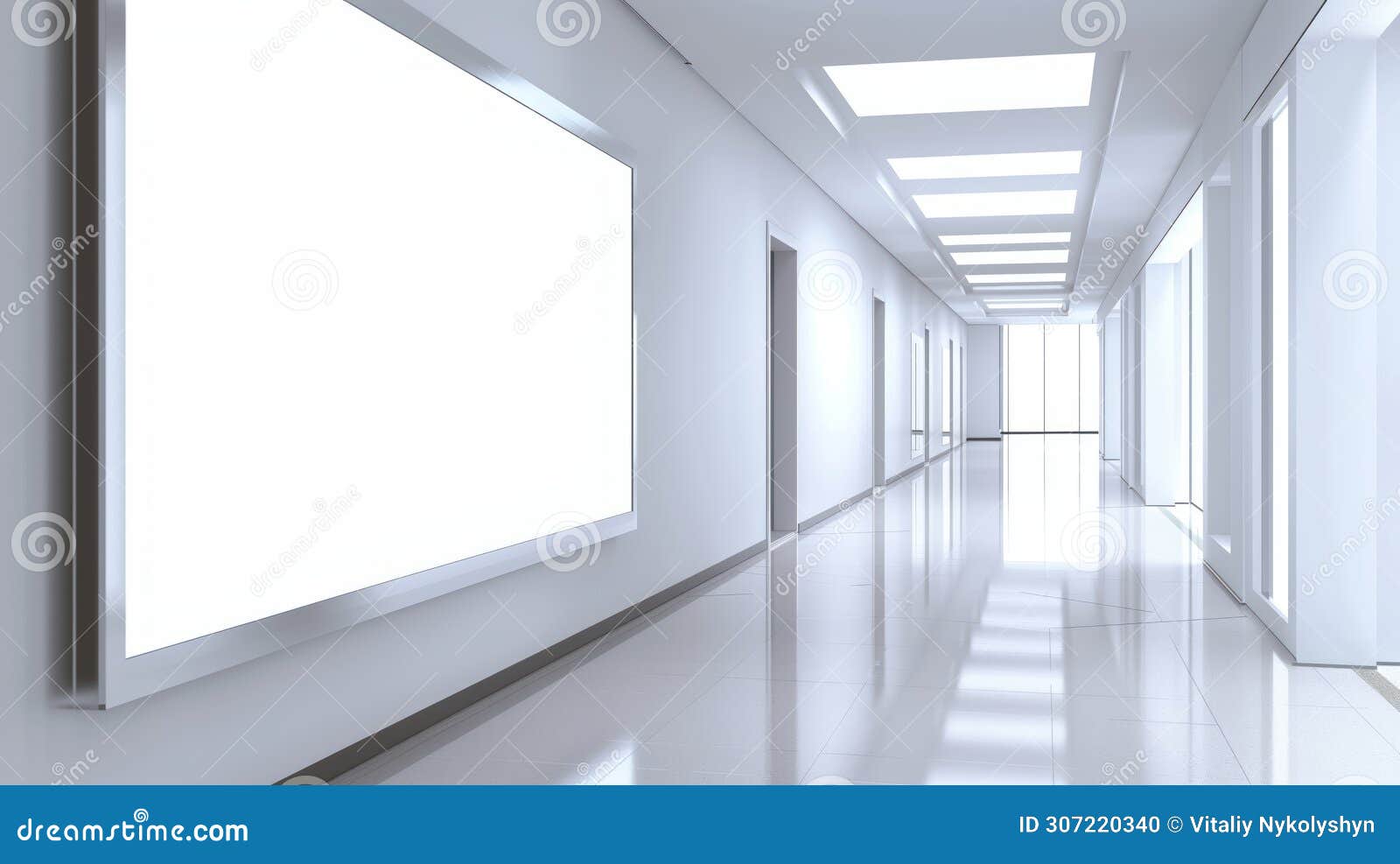 Long Hallway Blank Banner stock photo. Image of symmetry - 307220340