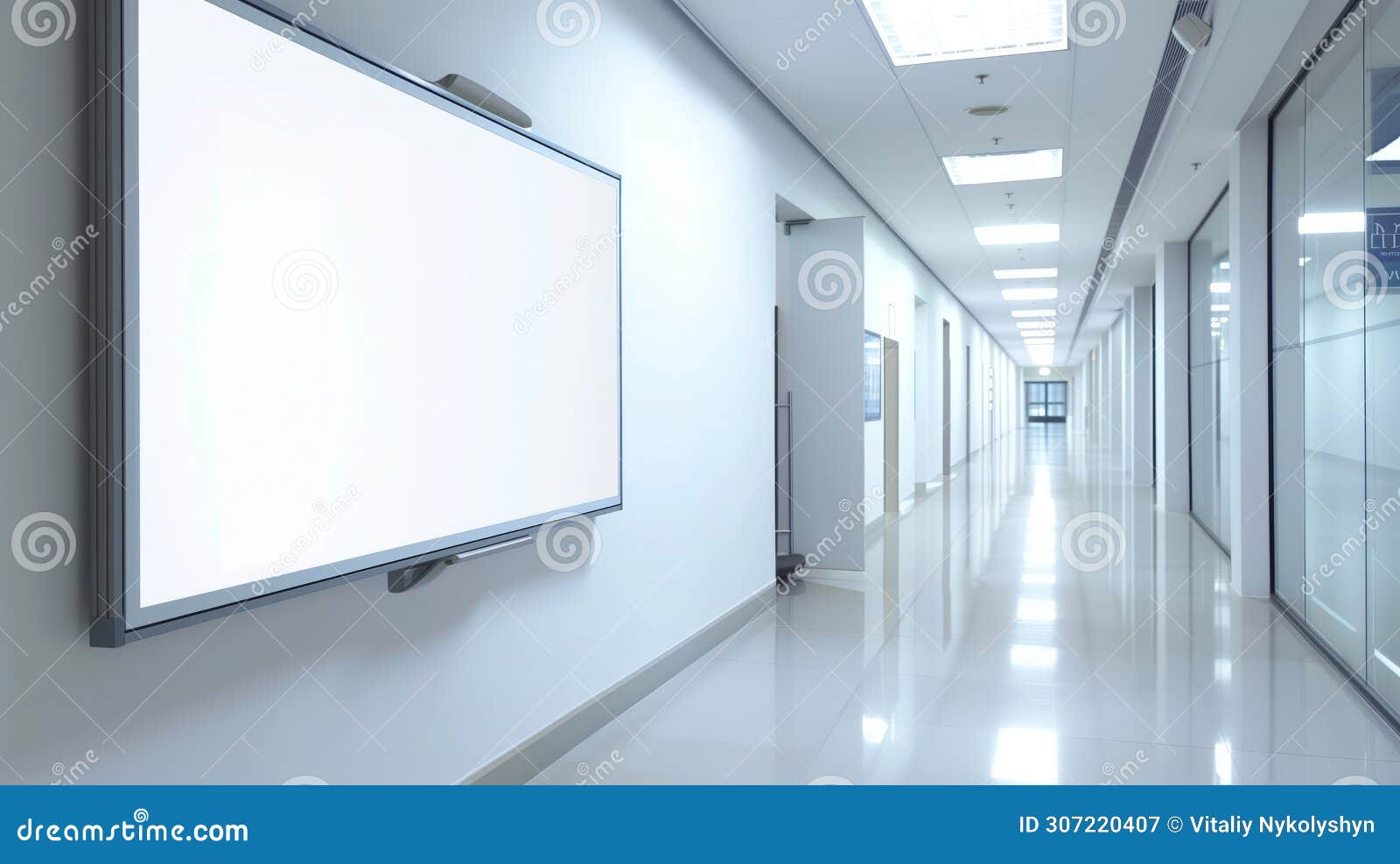 Long Hallway Blank Banner stock image. Image of minimalist - 307220407