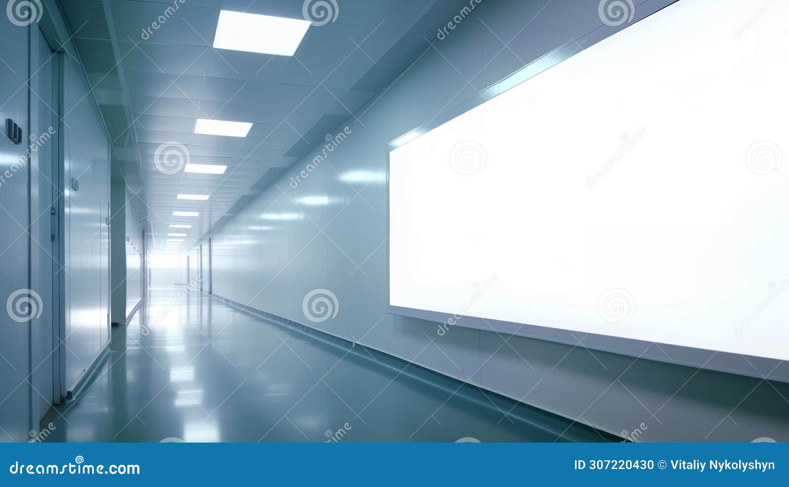 Long Hallway Blank Banner stock photo. Image of white - 307220430