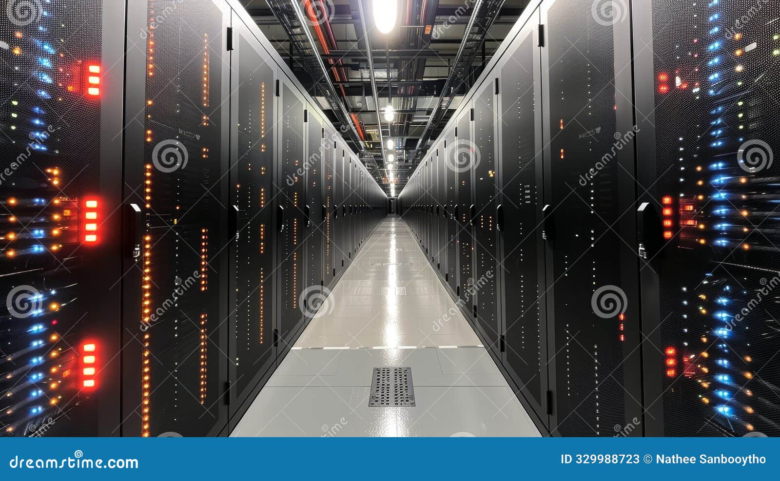 Powerful Servers Sit Behind Glass Panels In A Server Room Of A Data ...