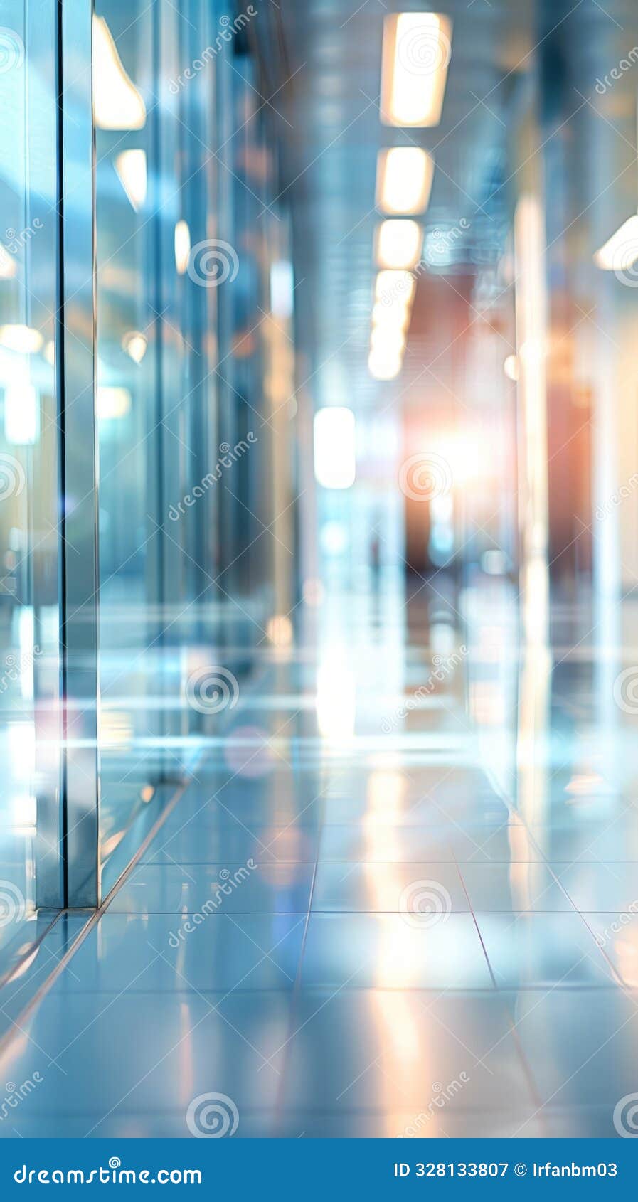 Long Hallway with Windows and Light. Architectural Photography Stock ...