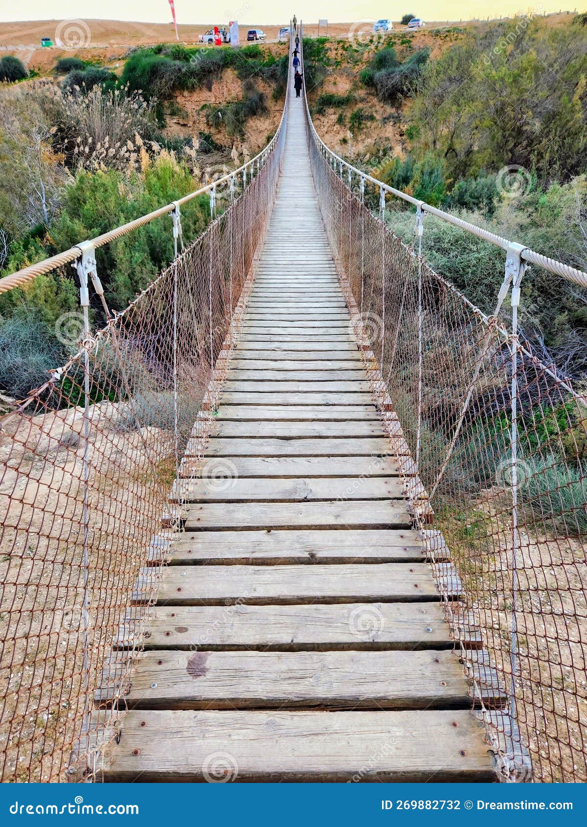 A Long Hanged Bridge Over a River Stock Photo - Image of overpass ...