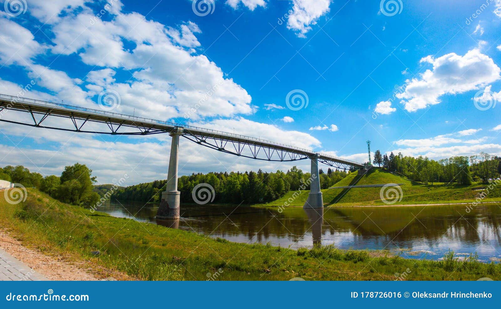 Long High Bridge Over the River Stock Photo - Image of high, landscape ...