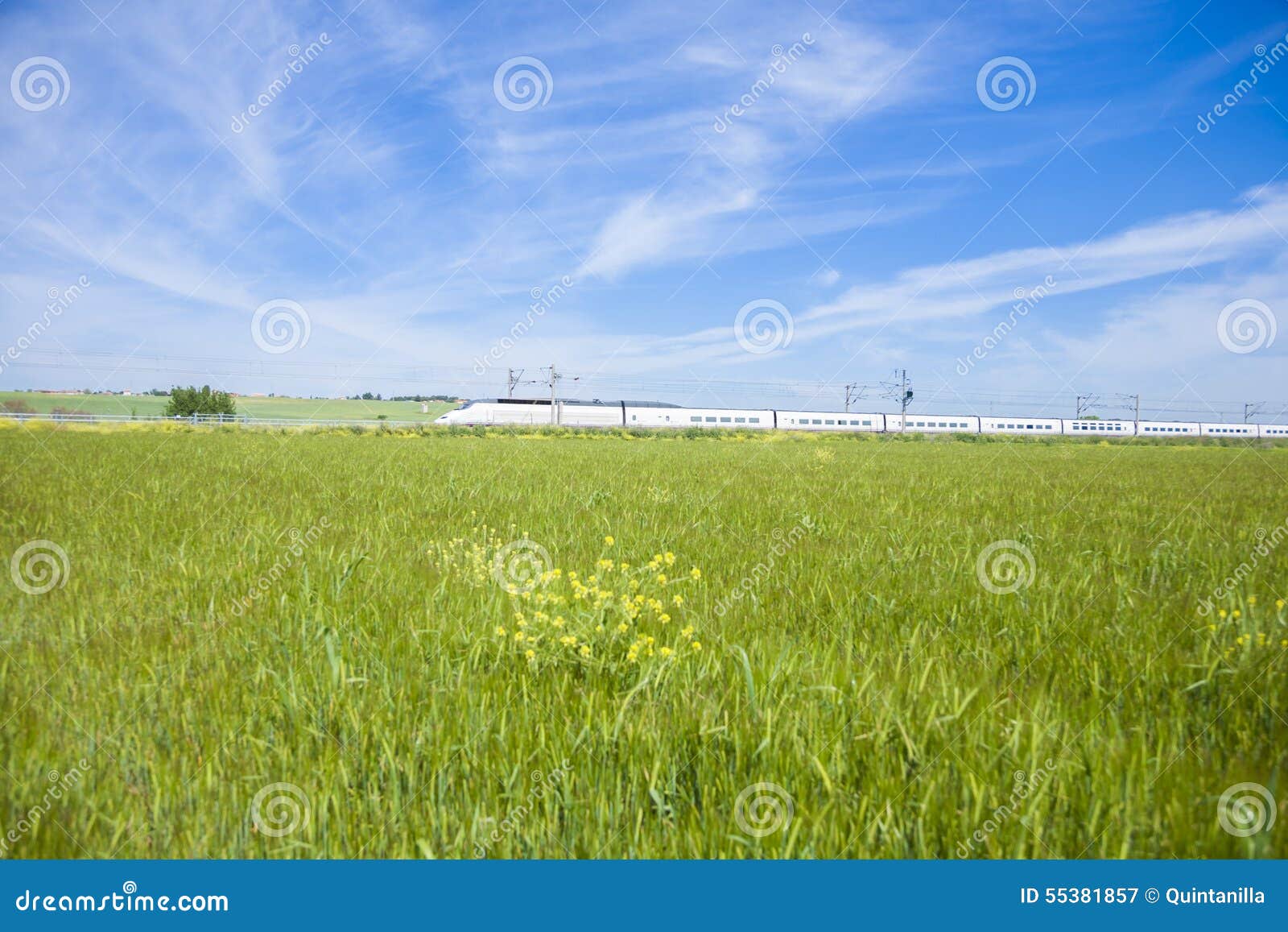Long high speed train stock image. Image of direction - 55381857
