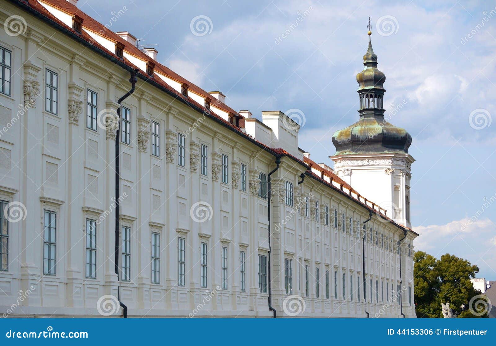 Long Historic Building with Tower Stock Photo - Image of structure ...