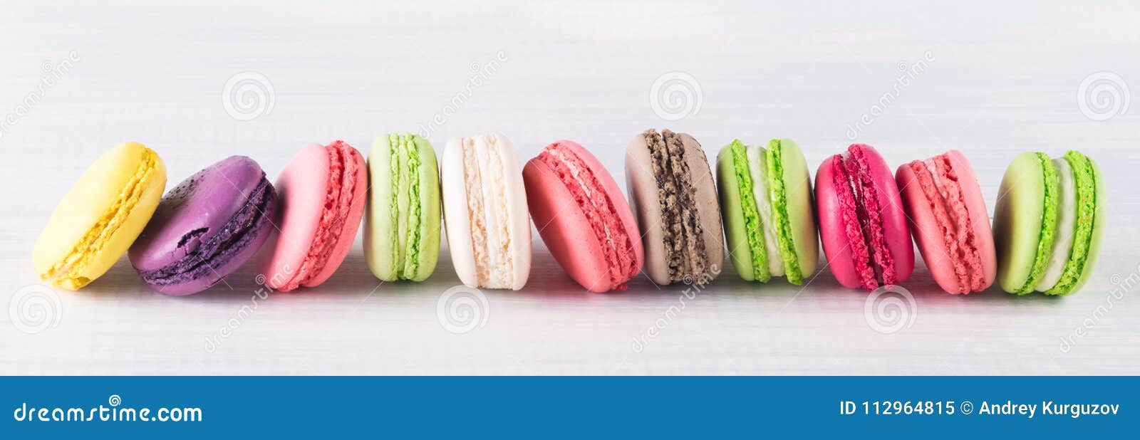 Long Horizontal Row of Colorful Bright Biscuits Stock Image - Image of ...