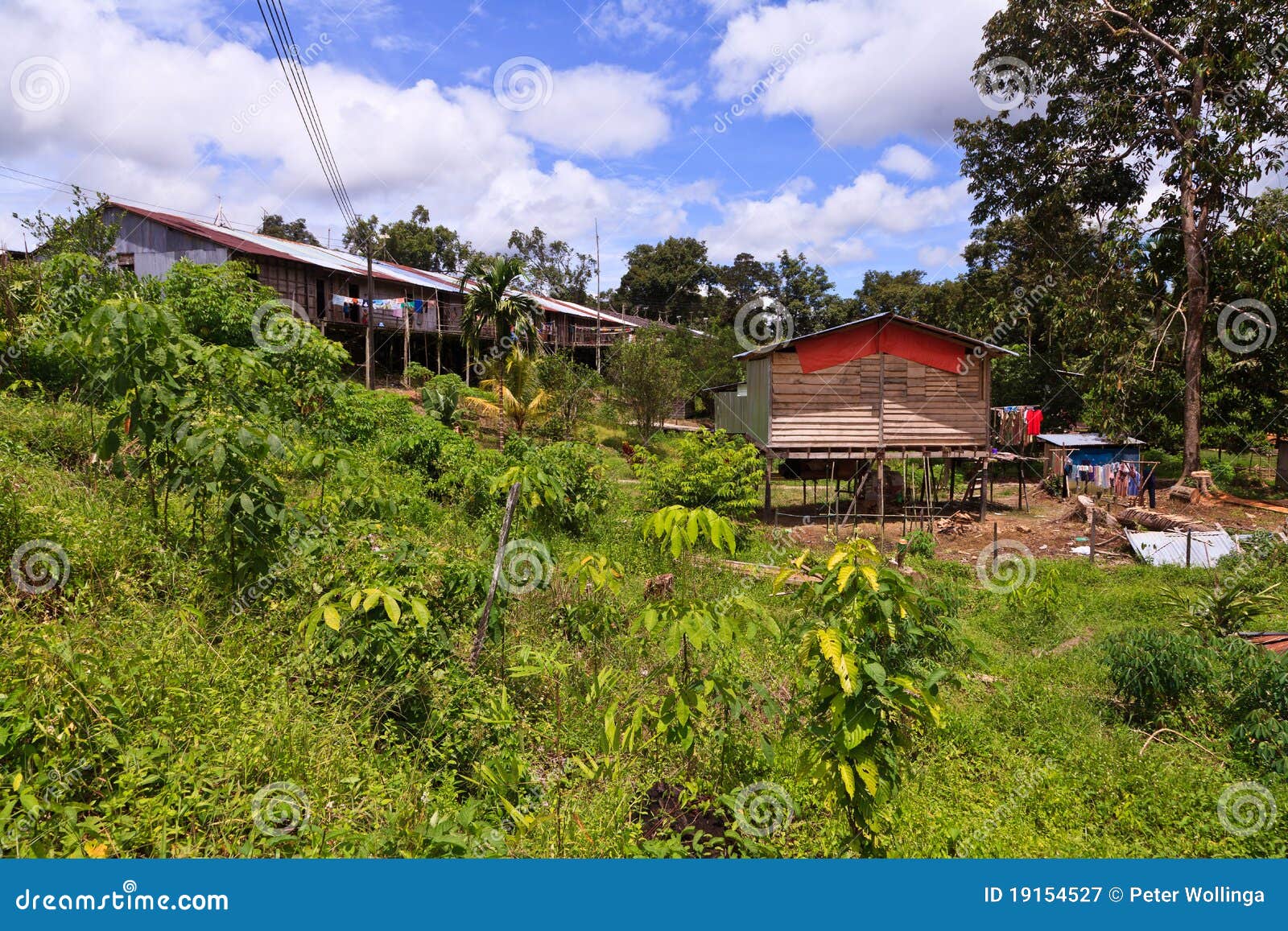 Iban Tribe Longhouse In Sarawak, Borneo Stock Photography ...