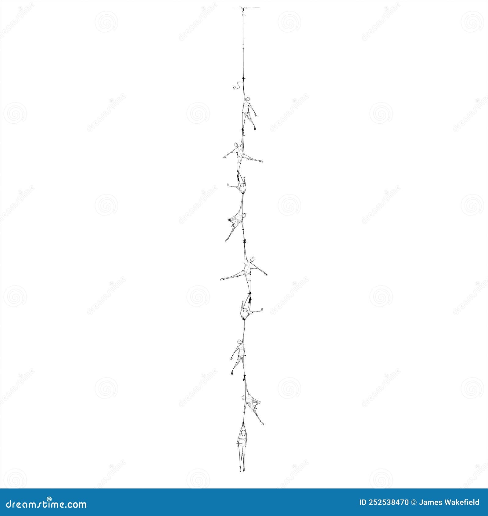 Long Human Chain Just Holding it Together Stock Vector - Illustration ...