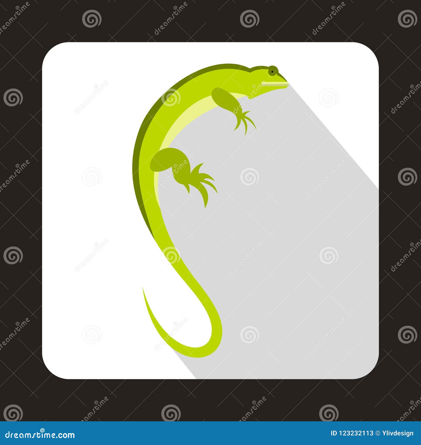Long Iguana Icon, Flat Style Stock Illustration - Illustration of flat ...